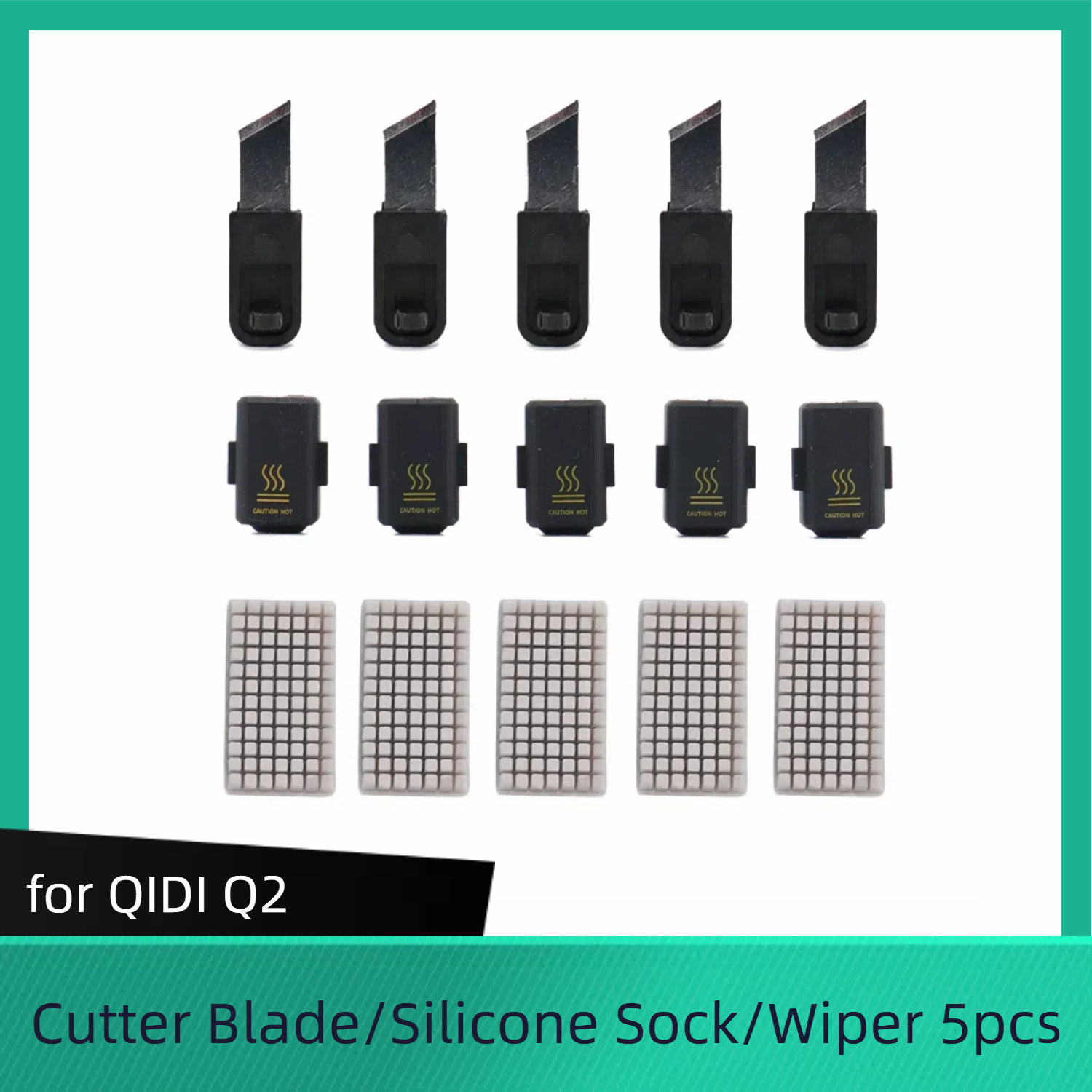 for QIDI Q2 Hotend Silicone Sock / Cutter Blade / Wiper Silicone – P3D