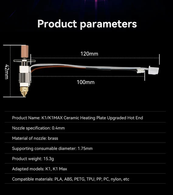 Upgraded 550°c High Temp Hotend For Creality K1 K1 Max P3d
