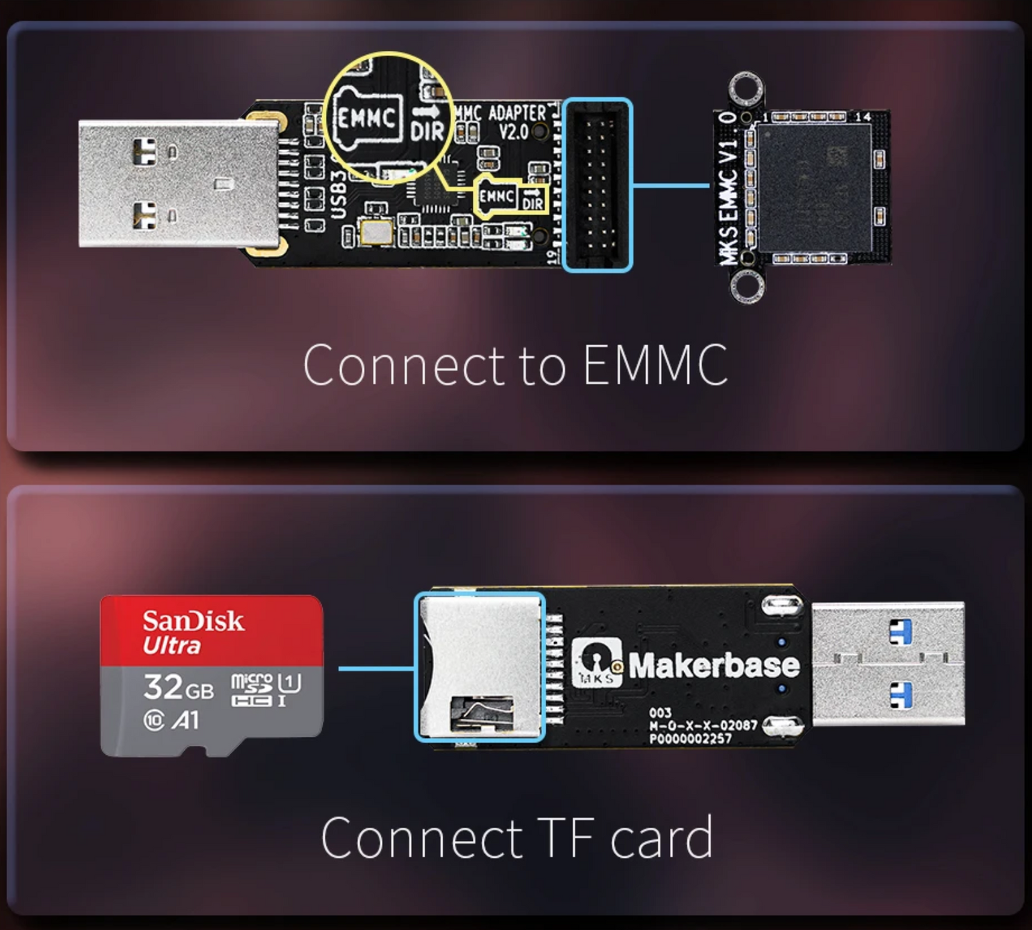 MKS EMMC-ADAPTER V2 for Kingroon KP3S Pro V2 and KLP1 – P3D