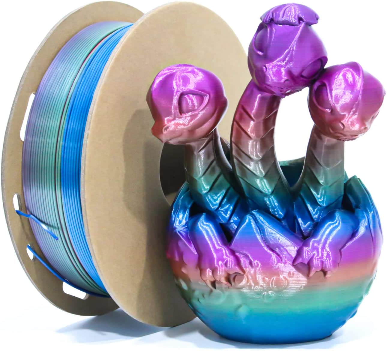 Silk Rainbow PLA Filament with Cardboard Spool 1kg/2.2lbs – P3D