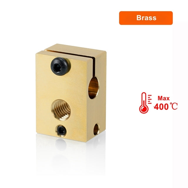 V6 Heated Block Copper Plated Brass Aluminium Heating Blocks For E3D V ...