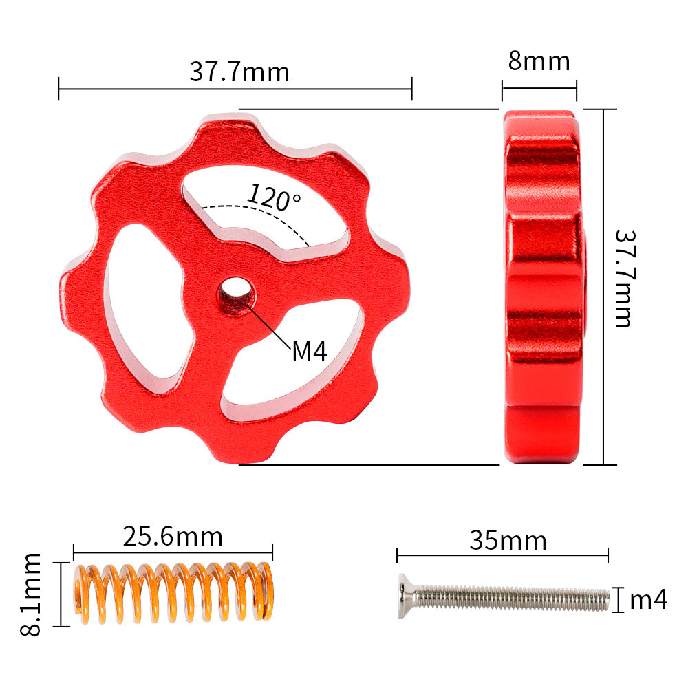 4PCS Metal Leveling Nuts & Springs – P3D