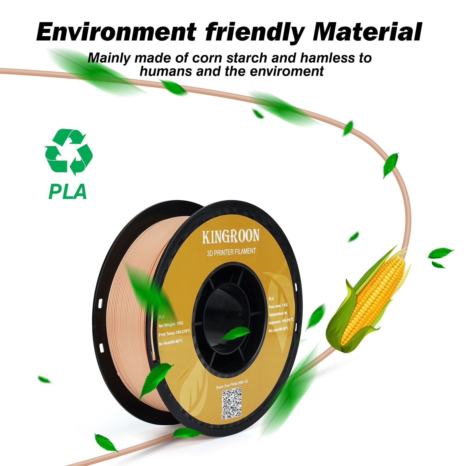 【2KG Pack】Skin PLA Filament 1.75mm 1KG (FRESH) – P3D