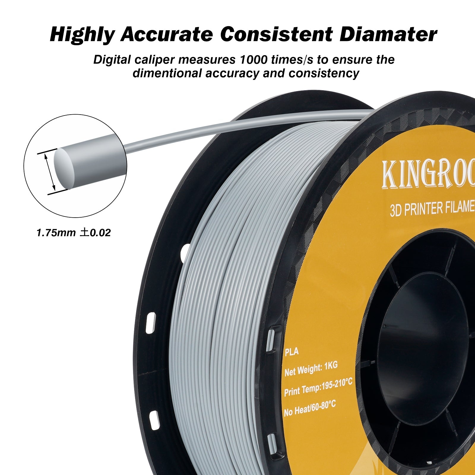 Silver PLA 3D Print Filament – P3D