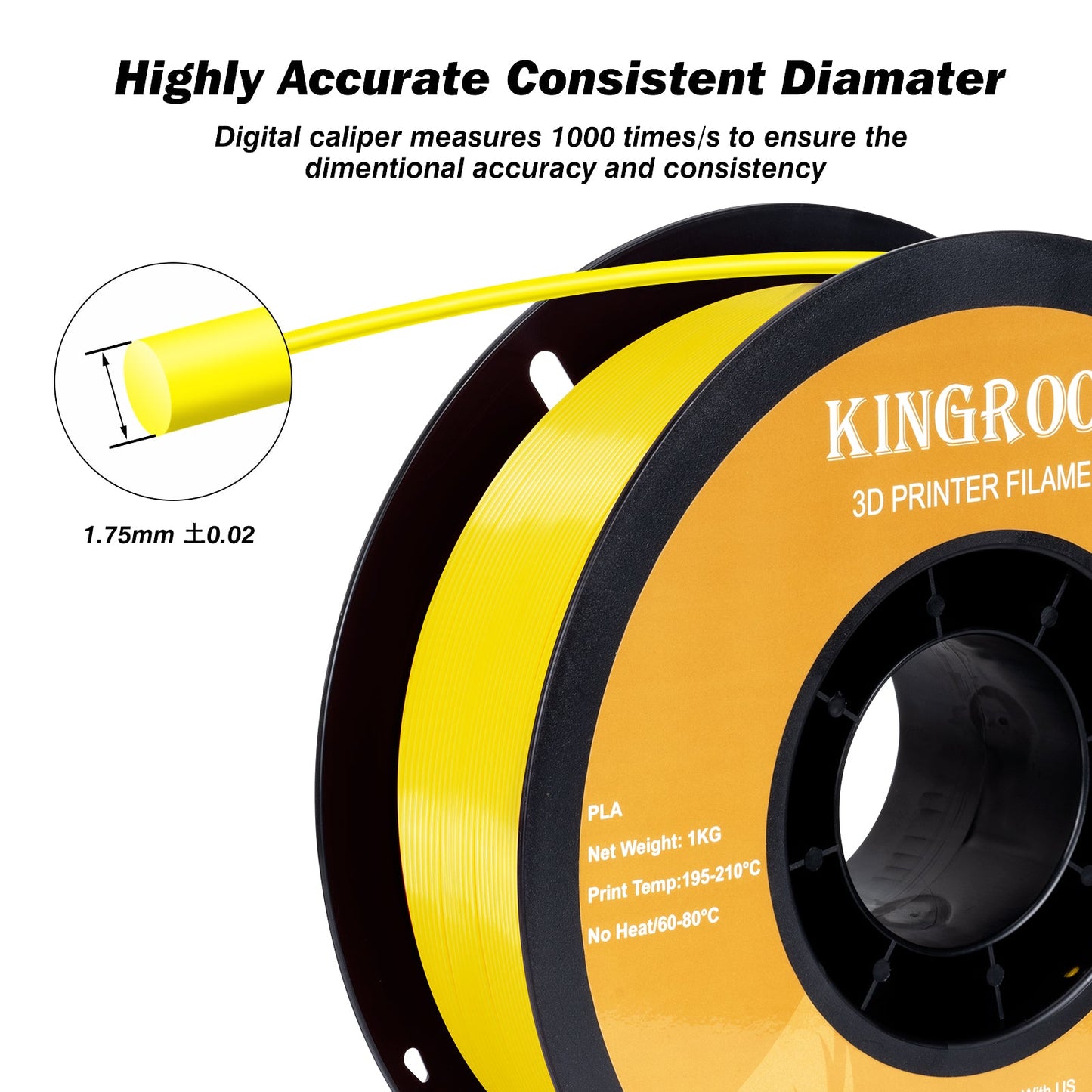 Yellow PLA 1kg 3D Printer Filament (2KG Pack) – P3D