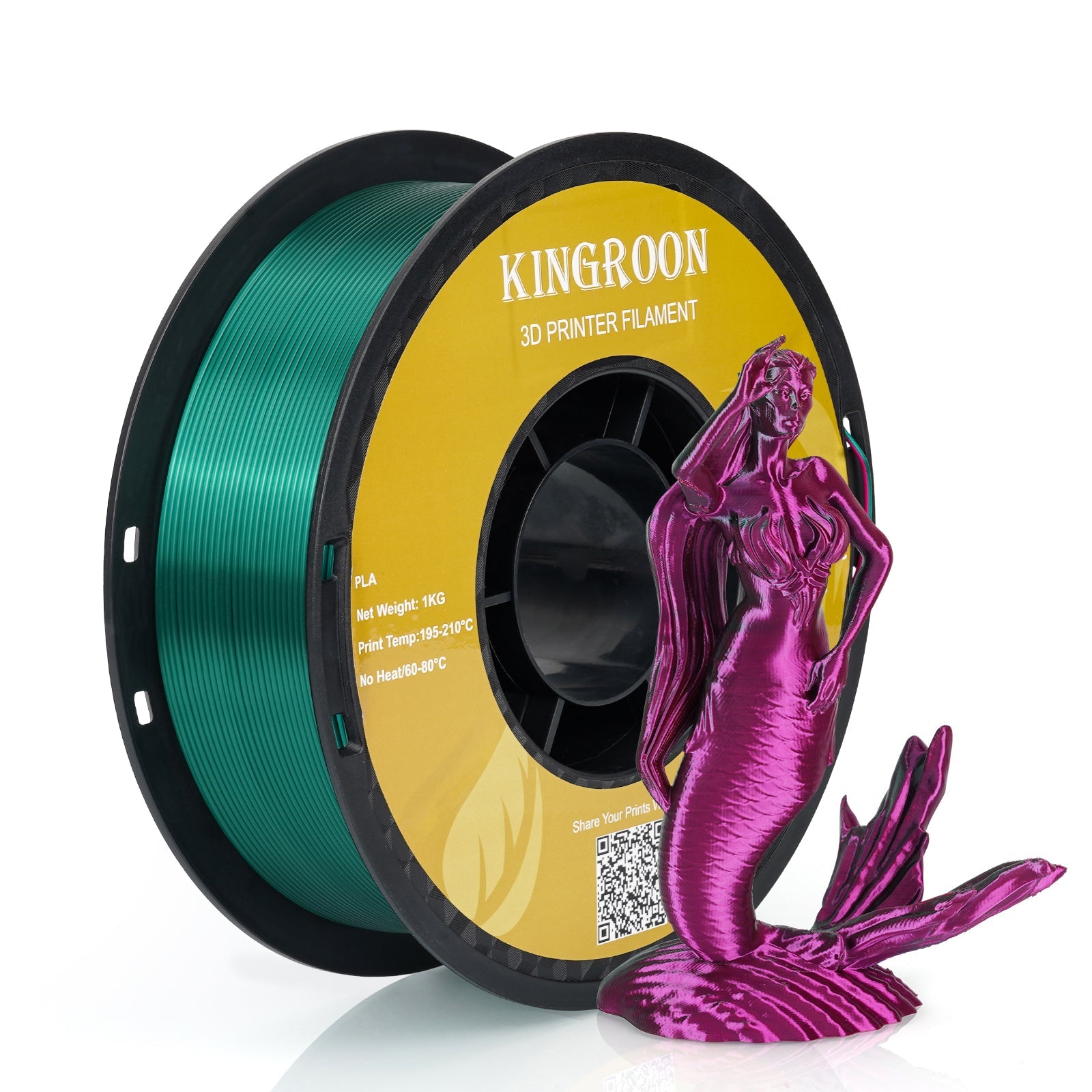 【2KG Pack】Dual Color Silk PLA Filament - Green / Red PLA – P3D