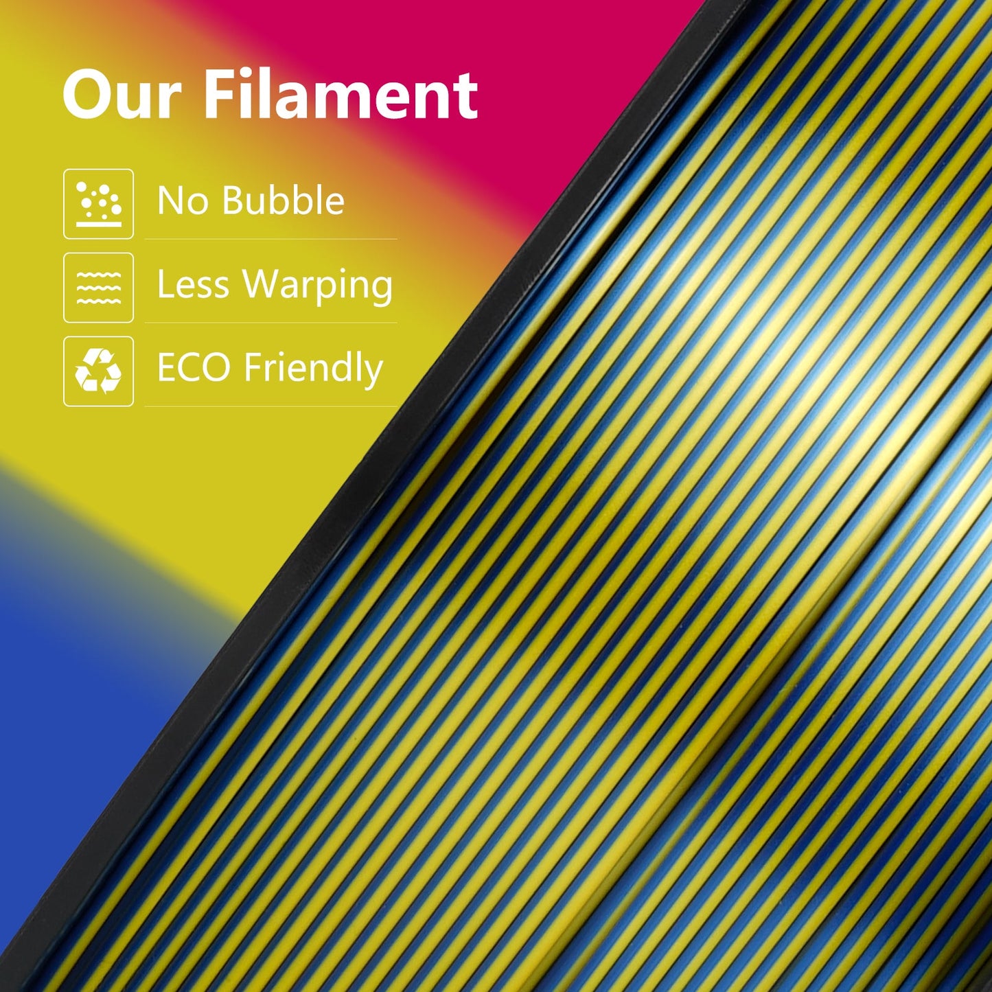 【2KG Pack】Tri-Color Silk PLA - Yellow / Red / Blue – P3D