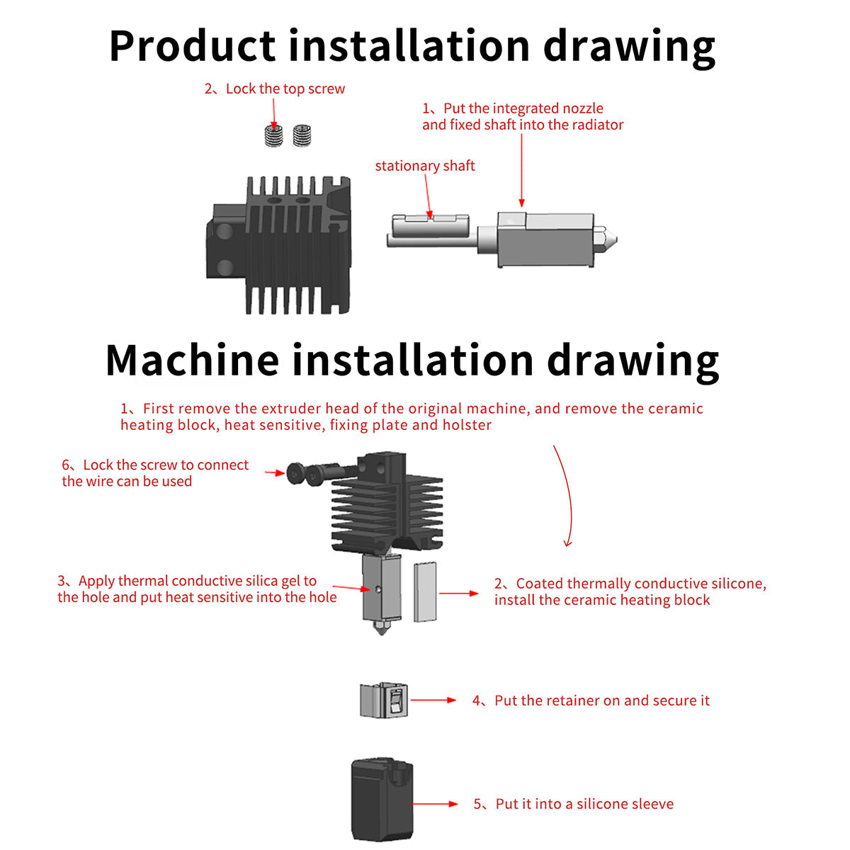 Extrusion head assembly for Bambu lab X1 P1P – P3D
