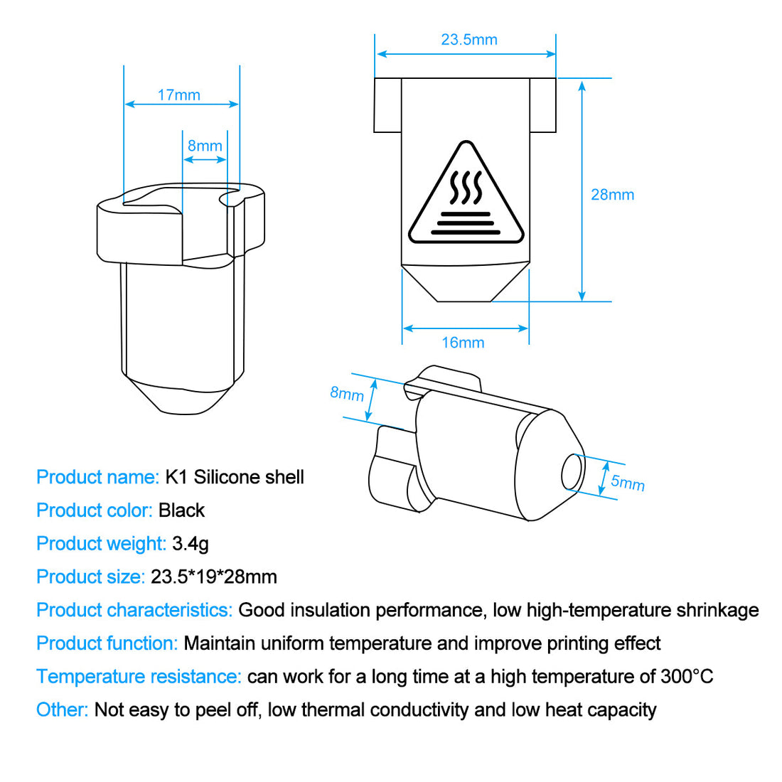 Hotend Silicone Shell for Creatit K1/K1 MAX – P3D