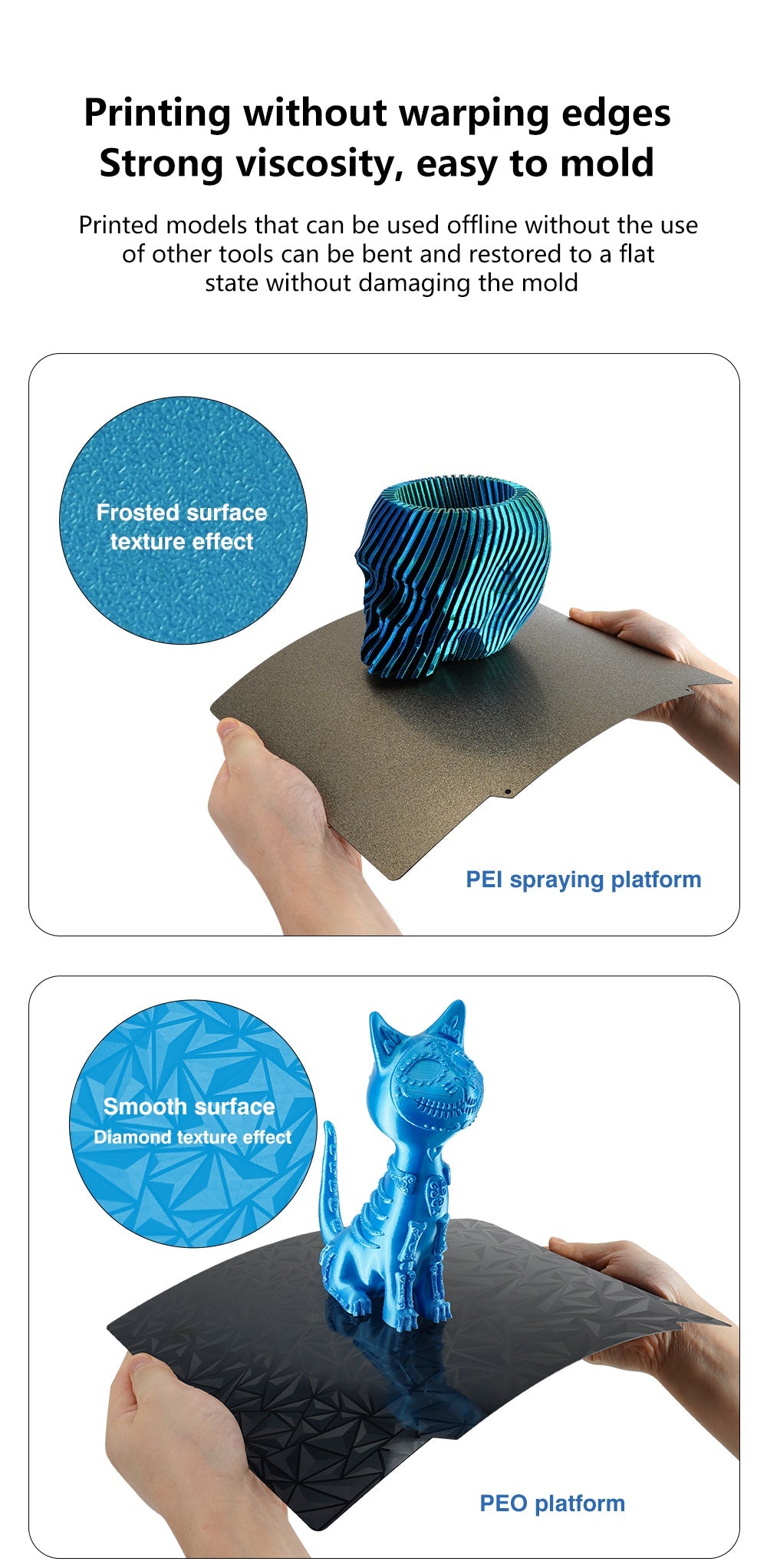 PEO PEI Sheet For Flyingbear Ghost 6 Diamond/ Carbon Fiber/ PEI – P3D