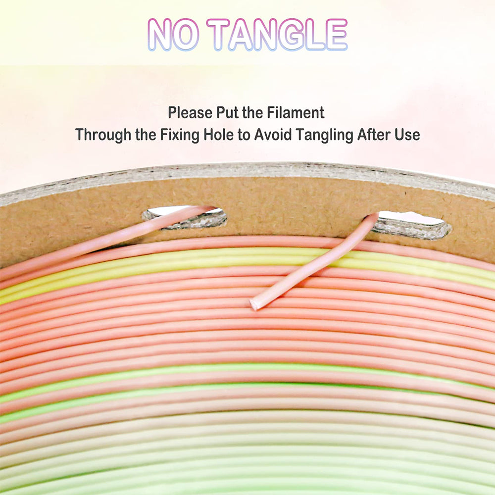 Silk Rainbow PLA Filament with Cardboard Spool 1kg/2.2lbs – P3D