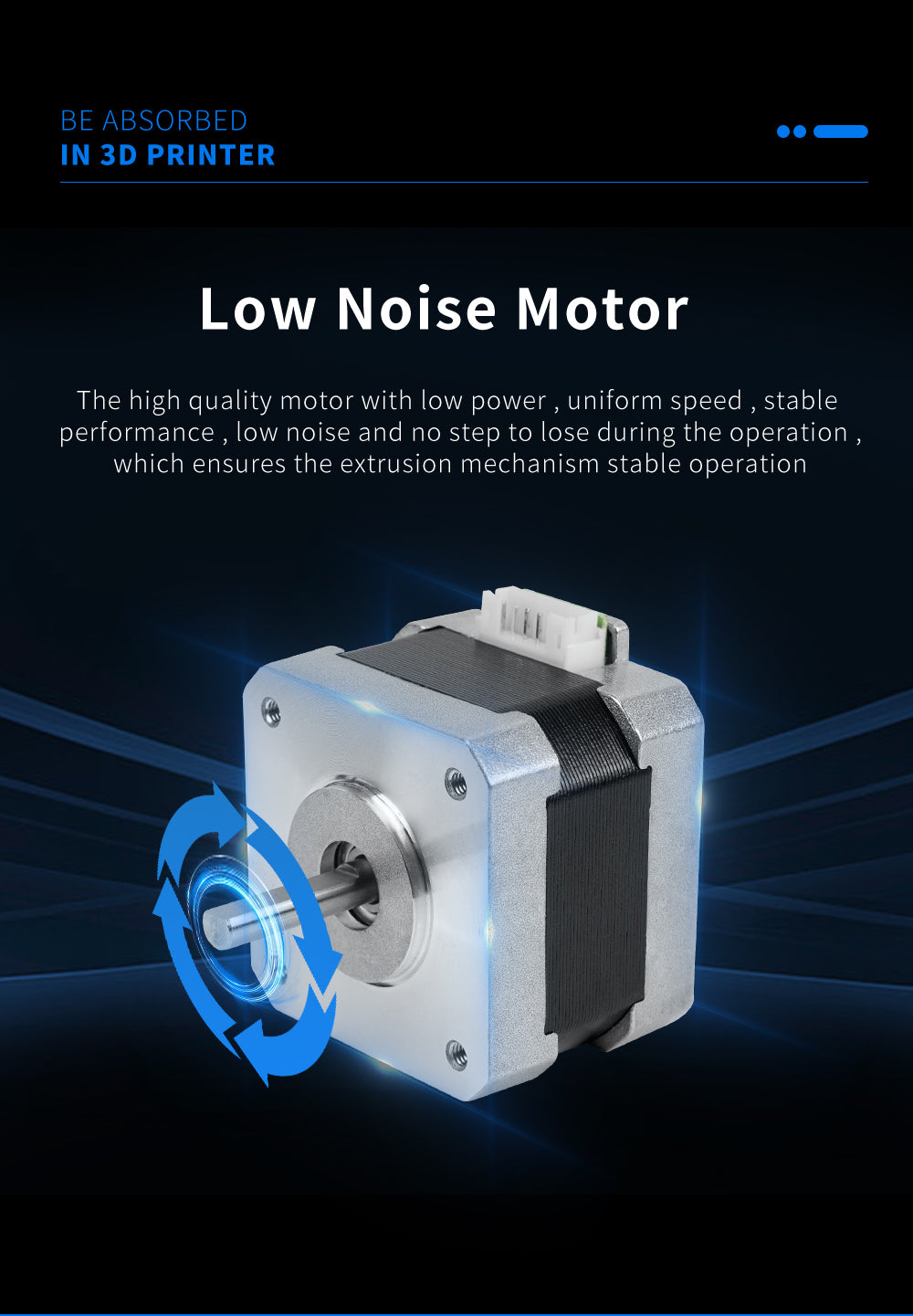 Nema 17 Stepper Motor with 1.7 x 1.7 inch (42 x 42 mm) Faceplate – P3D