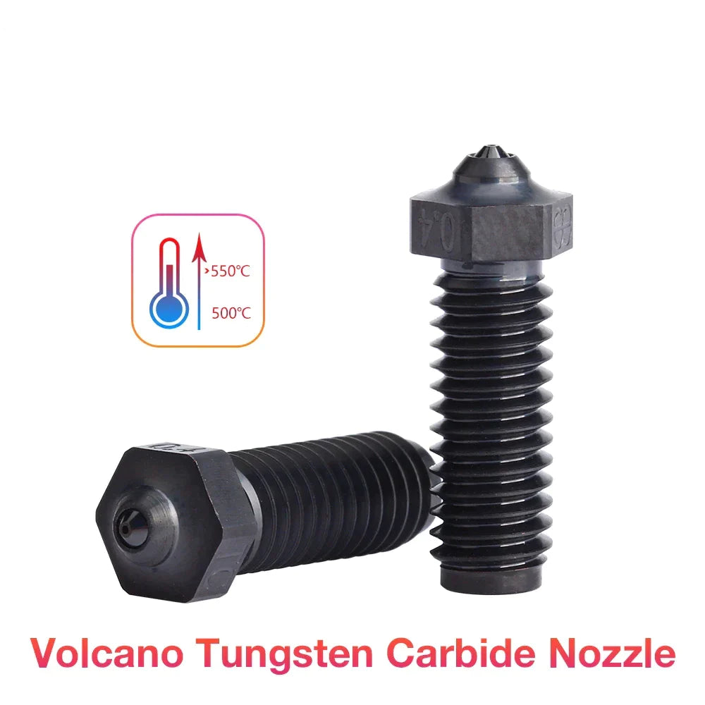 Tungsten Carbide Volcano Nozzle with DLC coating for rapido hotend – P3D
