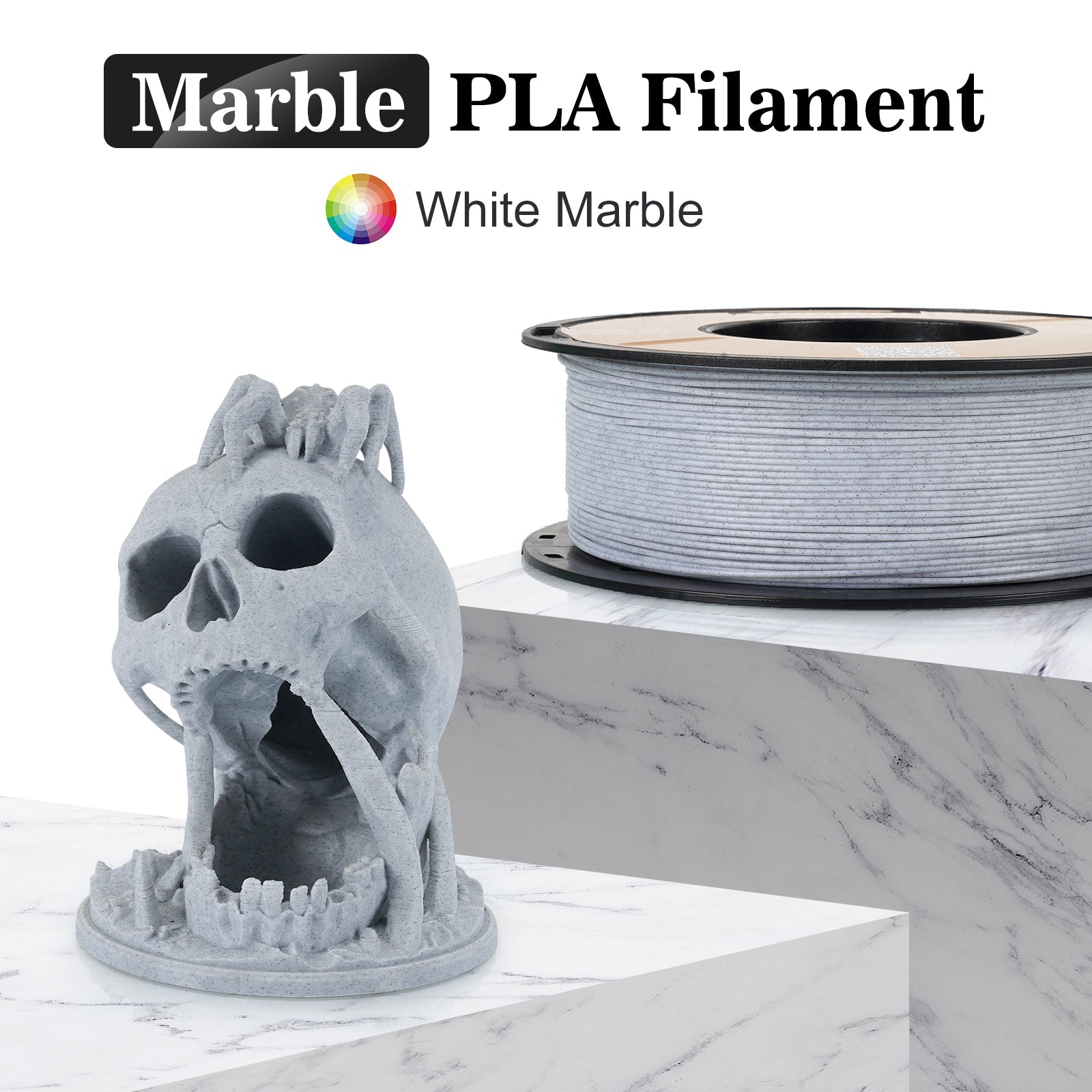 【2KG Pack】Marble PLA Filament PLA Impresora 3D – P3D