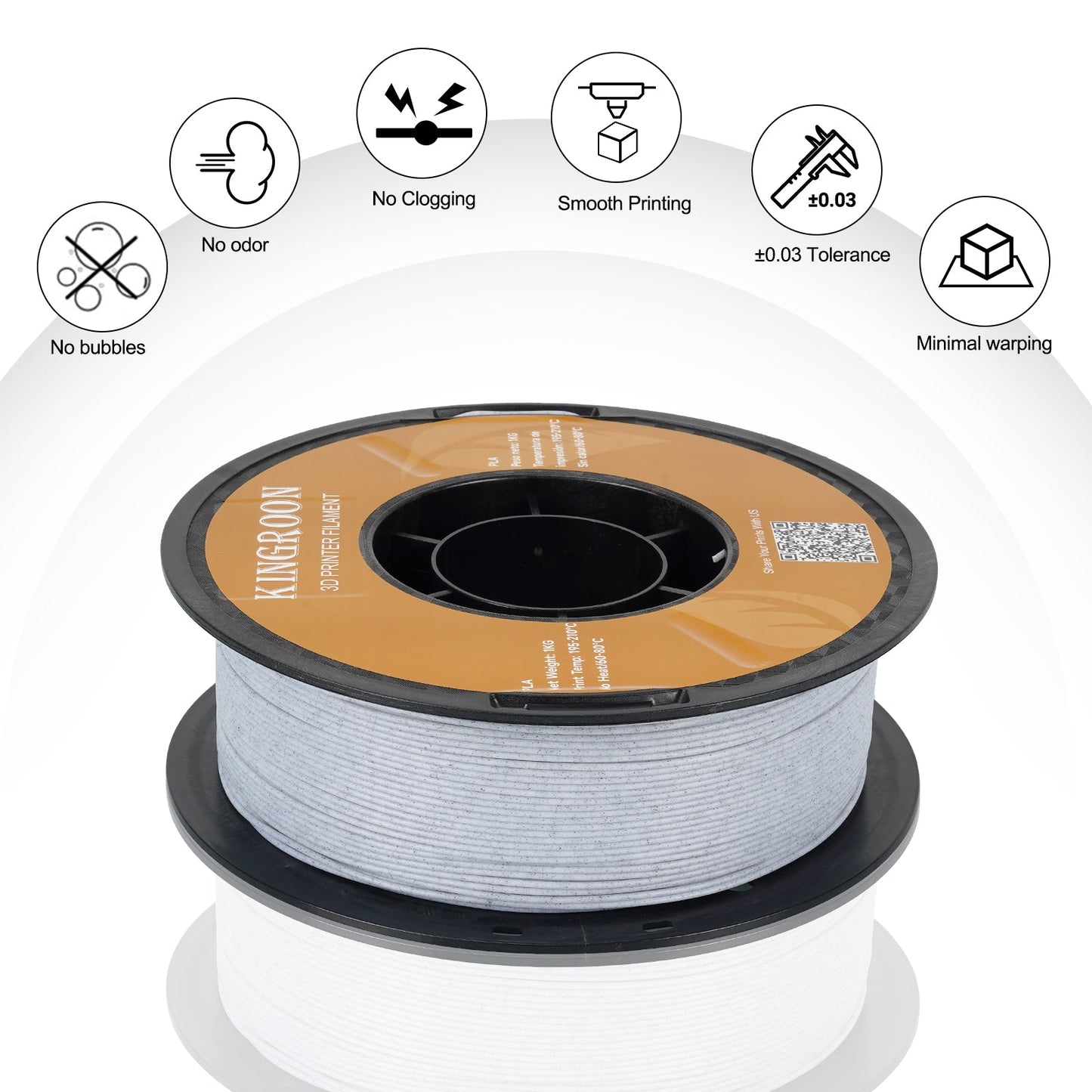 【2KG Pack】Marble PLA Filament PLA Impresora 3D – P3D