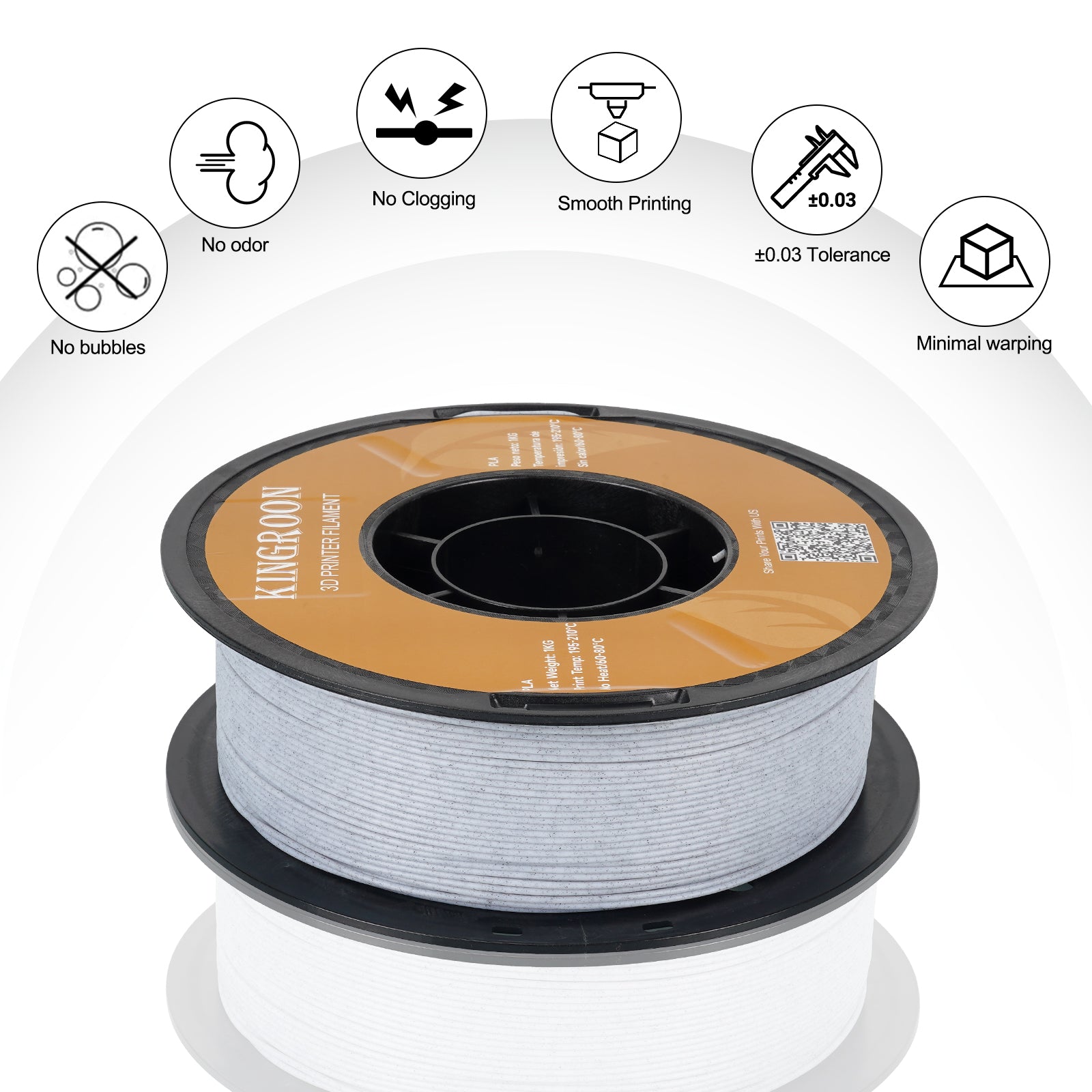 【2KG Pack】Marble PLA Filament PLA Impresora 3D – P3D